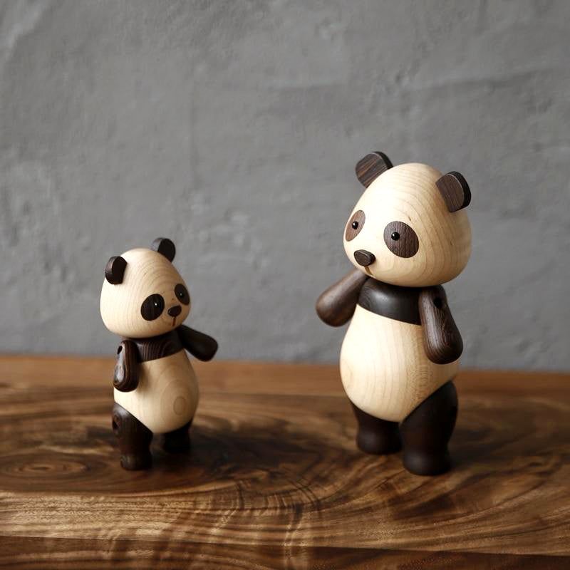 Panda, Walnut & Maple Wood Figurine – Scandivägen